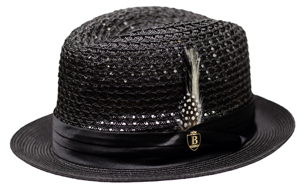 Santa Cruz Collection Straw Fedora Hat Snap Brim by Bruno Capelo ...